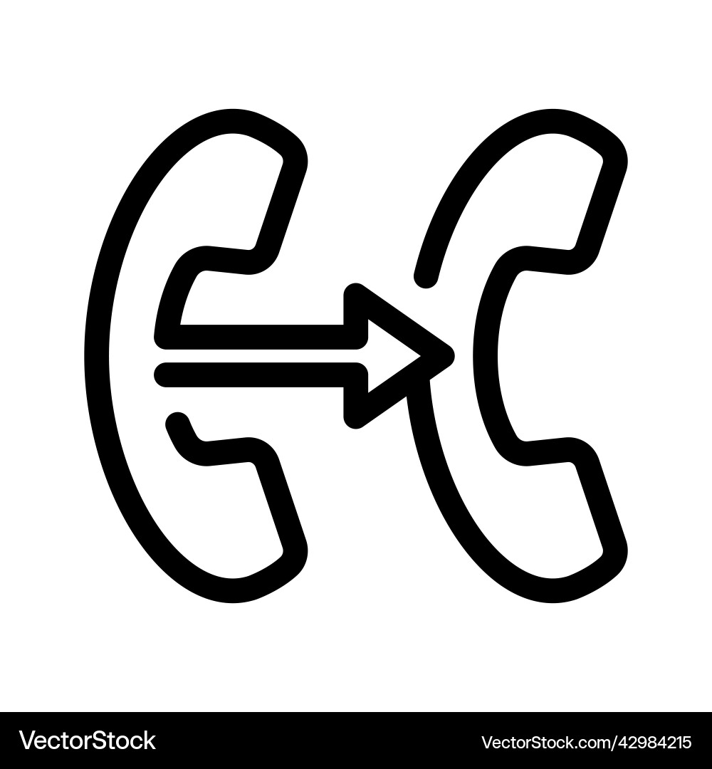 Call transfer line icon phone symbol Royalty Free Vector