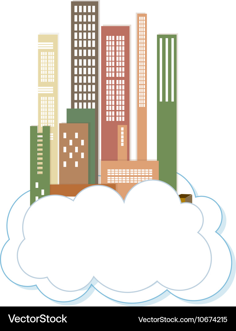 City buildings on a cloud Royalty Free Vector Image