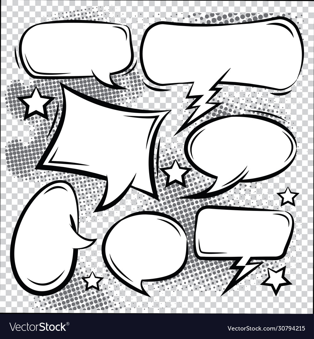 Comic speech bubbles icons collection Royalty Free Vector Comic speech bubbles icons collection Royalty Free Vector
