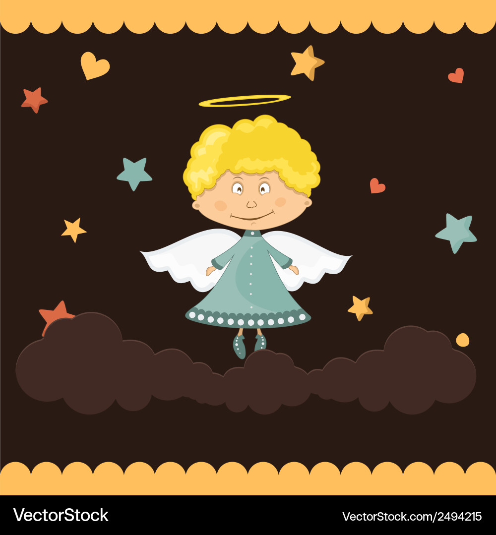 Cute little angel Royalty Free Vector Image - VectorStock