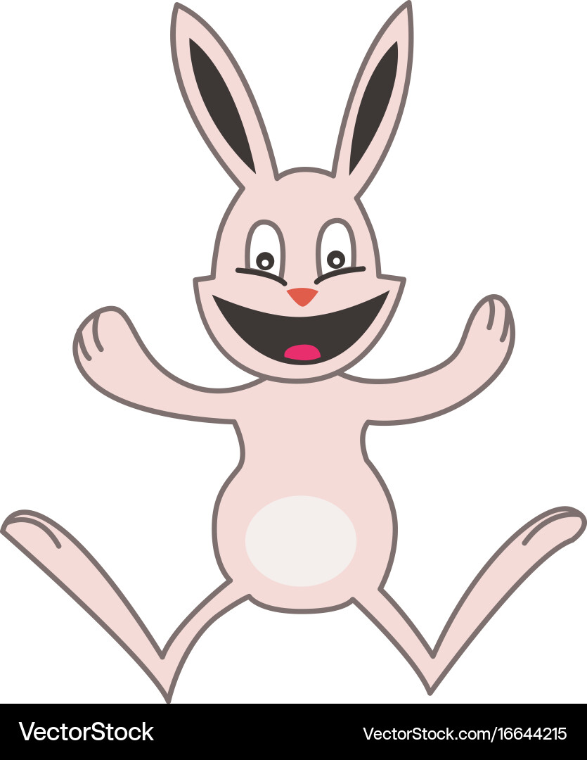 Cute pink bunny happy Royalty Free Vector Image