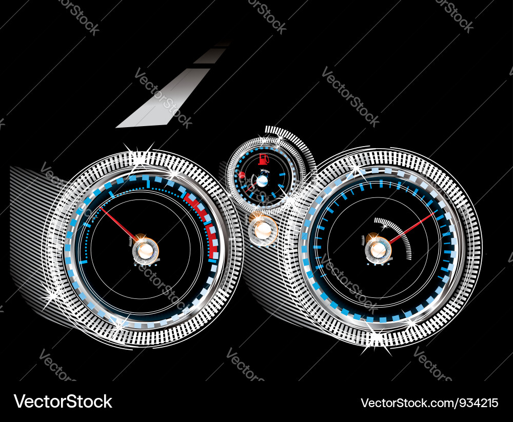 Dashboard car - tachometer speedometer and fuel Vector Image