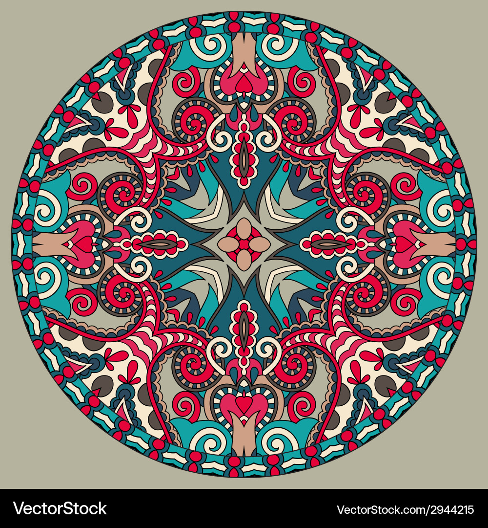 Decorative design of circle dish template round Vector Image