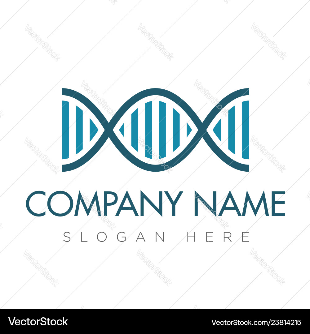 Dna icon in a circle with genetics text Royalty Free Vector