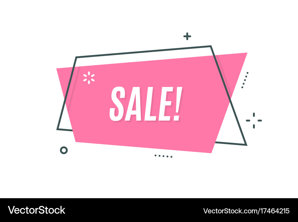 Flat linear promotion ribbon banner scroll price Vector Image