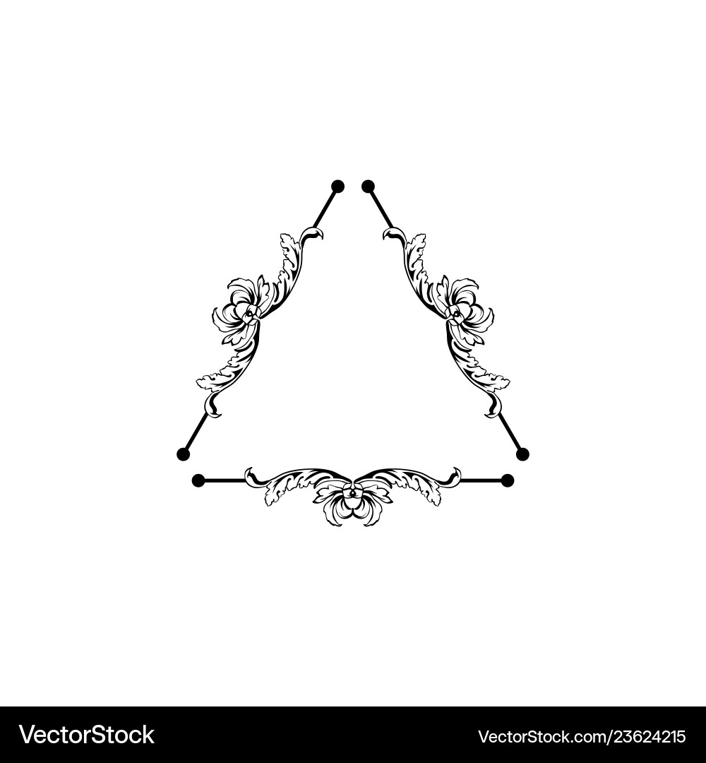 Floral filigree frame isolated on white Royalty Free Vector