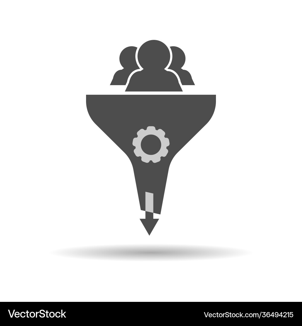 Lead generation sales funnel simple icon Vector Image
