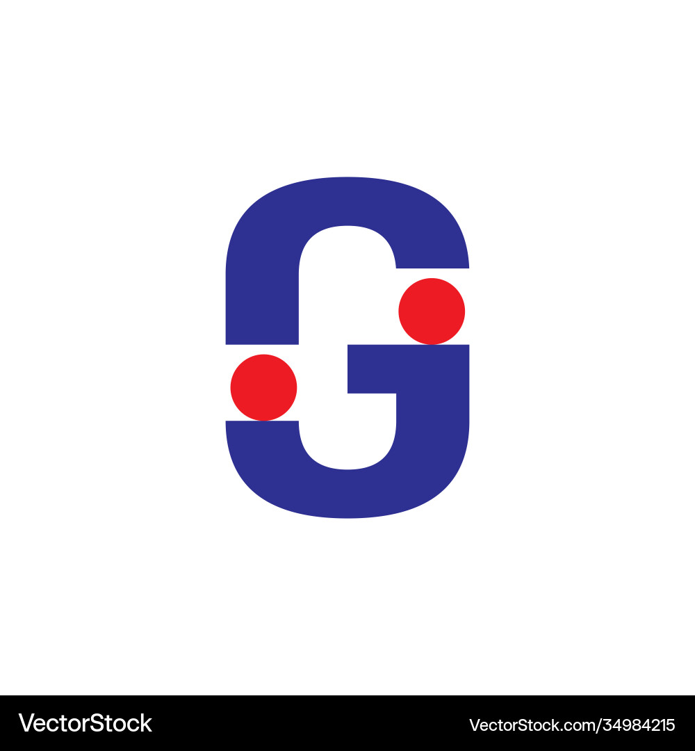 Letter g simple geometric dots design logo Vector Image
