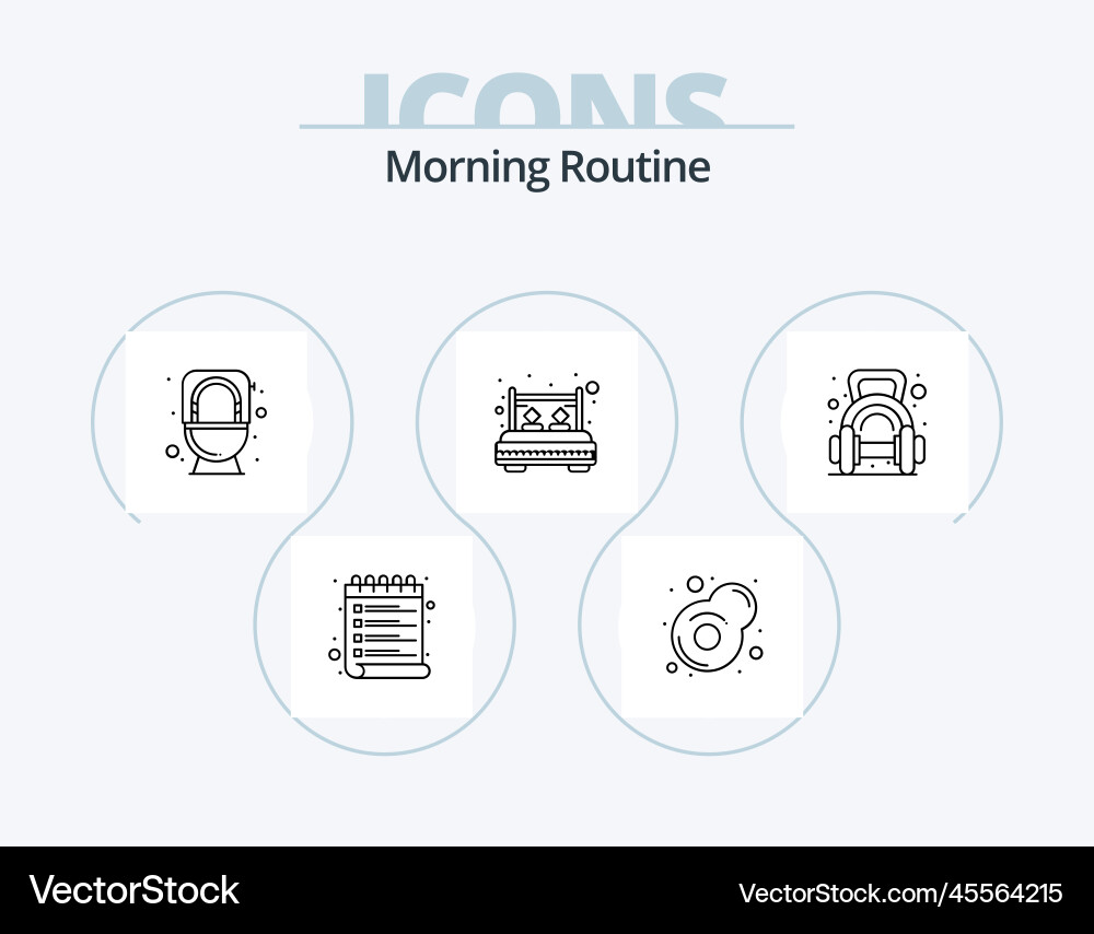 Morning routine line icon pack 5 icon design meat Vector Image