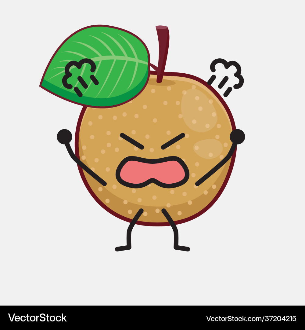 Nashie pear fruit cute character with simple face Vector Image