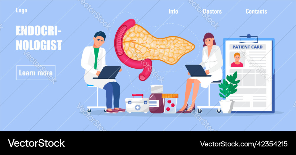 Online conference of endocrinologists Royalty Free Vector