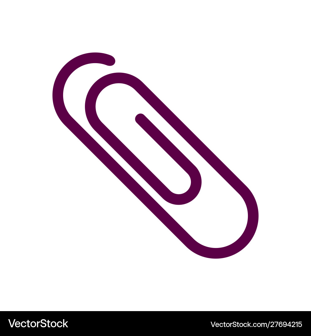 Paper clip icon on white background Royalty Free Vector