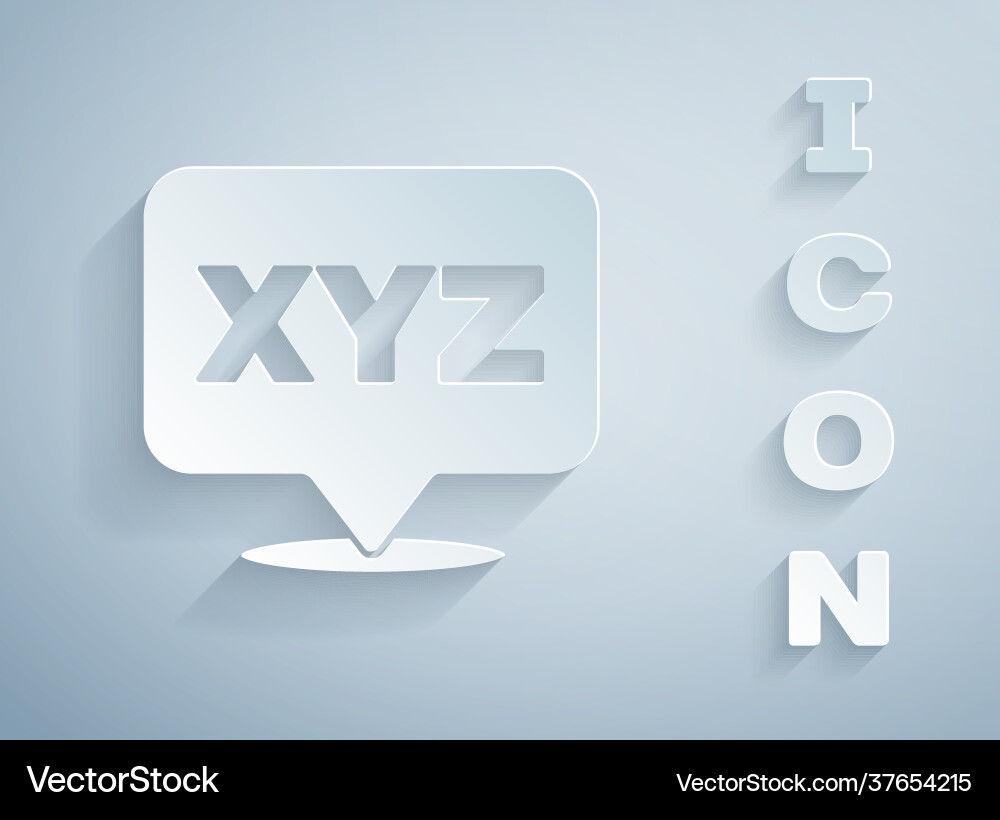 Paper cut xyz coordinate system icon isolated Vector Image