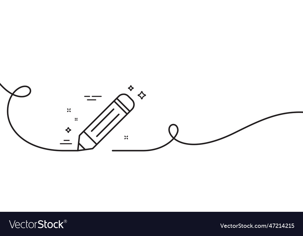 Pencil line icon edit sign continuous Royalty Free Vector