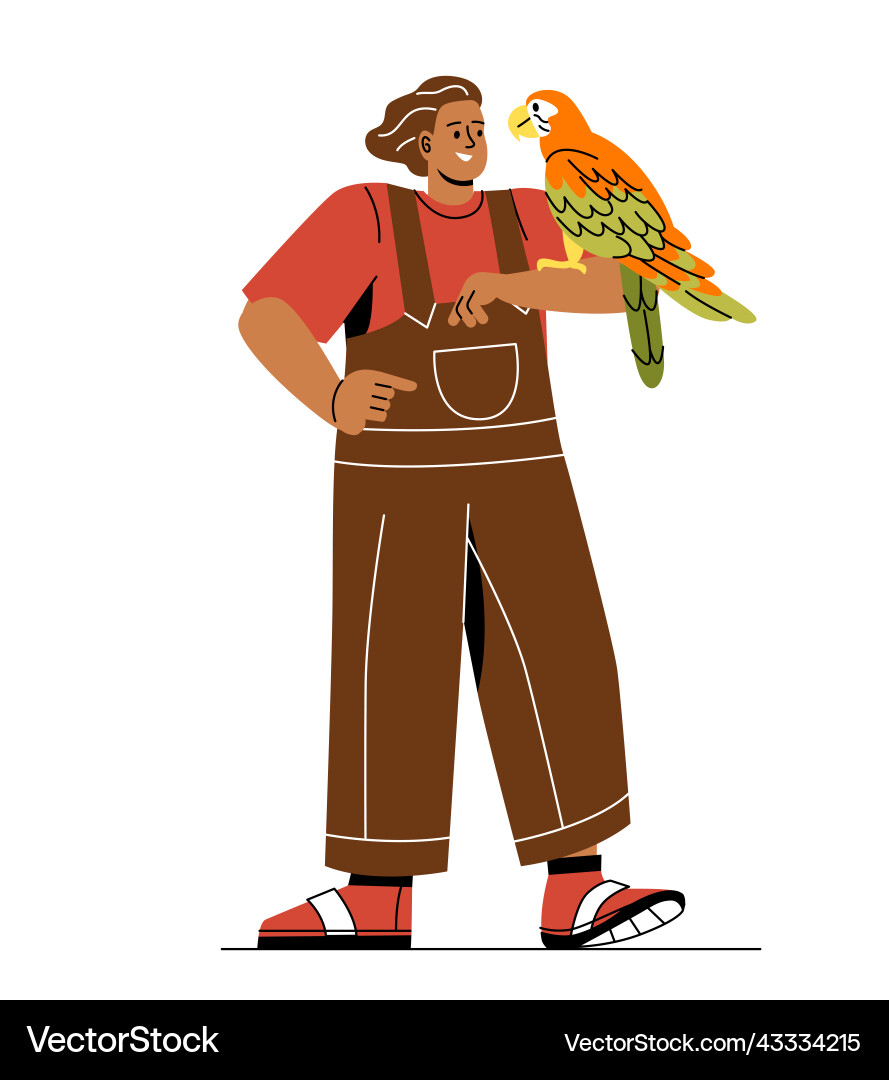 Person with their pet Royalty Free Vector Image