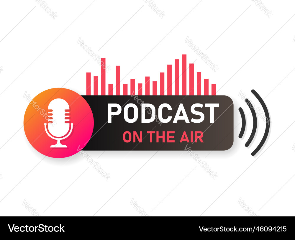 Podcast microphone icon in flat style audio Vector Image