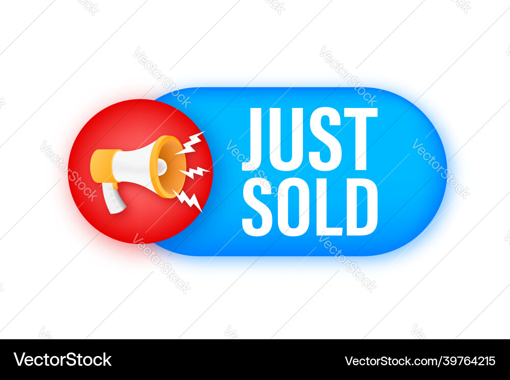 Red label just sold on white background Royalty Free Vector