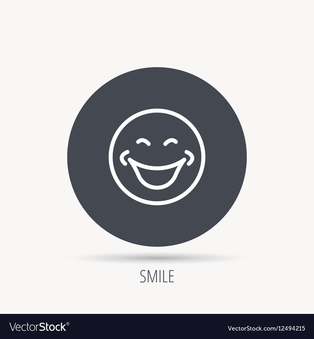 Smile icon positive happy face sign Royalty Free Vector