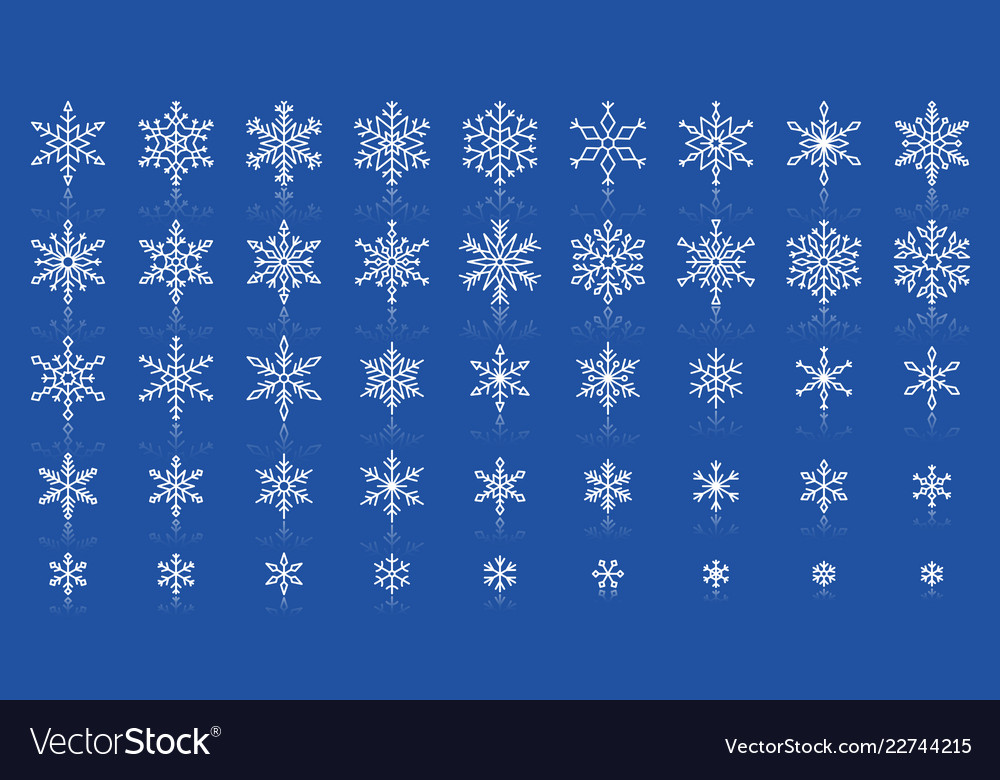 Snowflake simple white line icons set Royalty Free Vector Snowflake simple white line icons set Royalty Free Vector