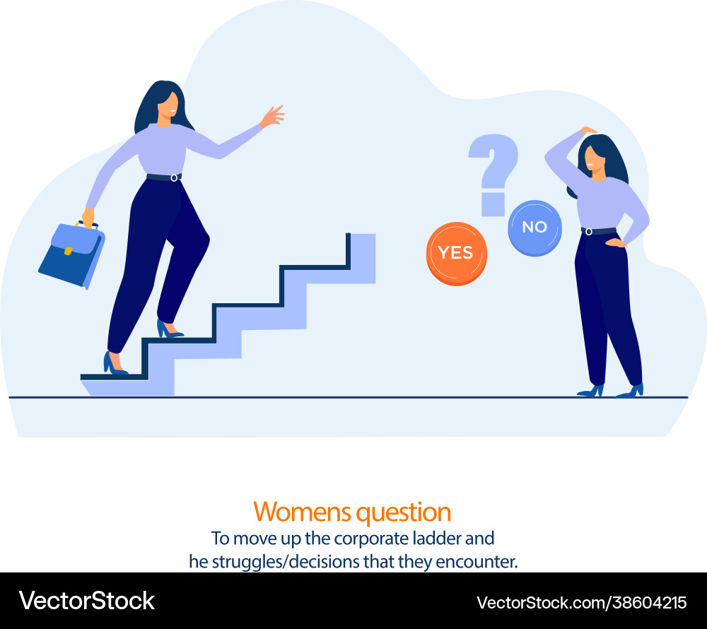 Womens corporate ladder challenges Royalty Free Vector Image