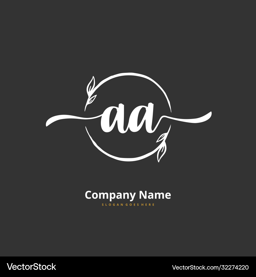 A aa initial handwriting and signature logo Vector Image