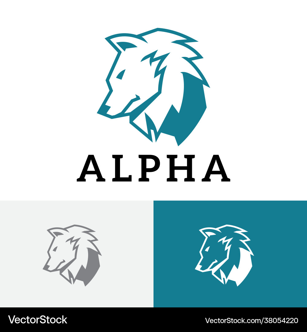 Alpha wolf strong mighty leader commander animal Vector Image