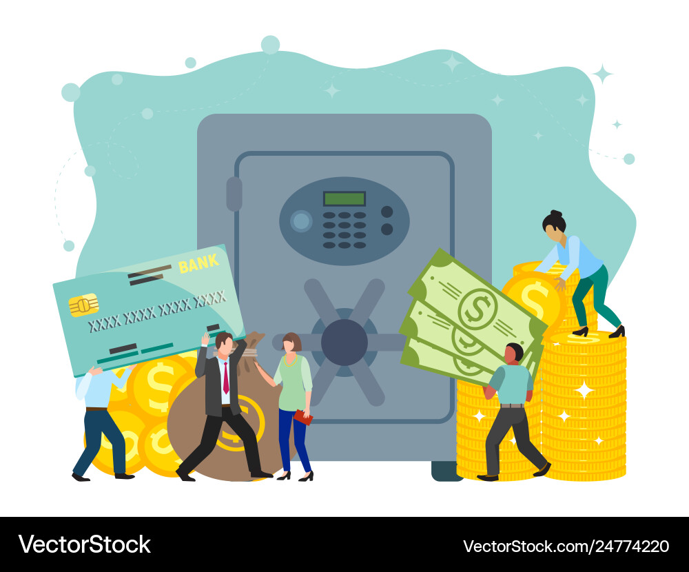 Bank safe and vault banner Royalty Free Vector Image