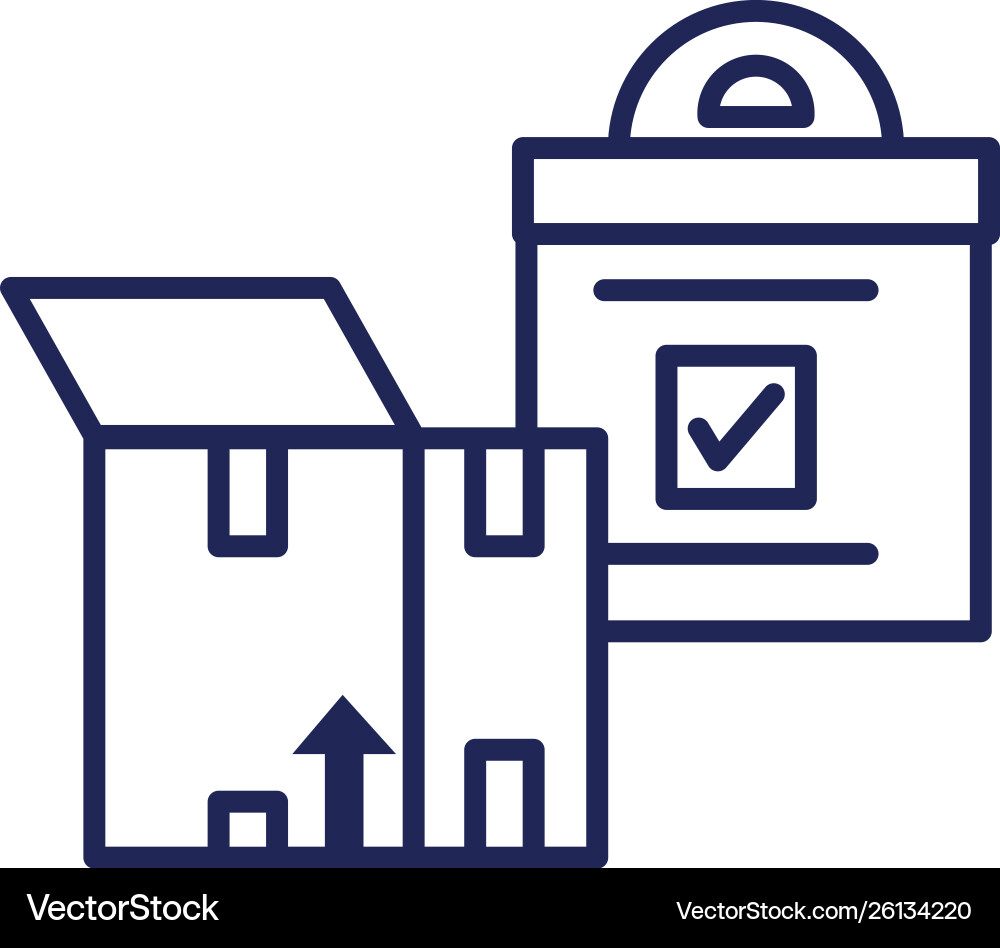 Box carton with checklist clipboard Royalty Free Vector