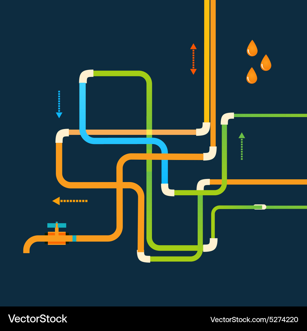Color abstract design tangled pipes eps Royalty Free Vector