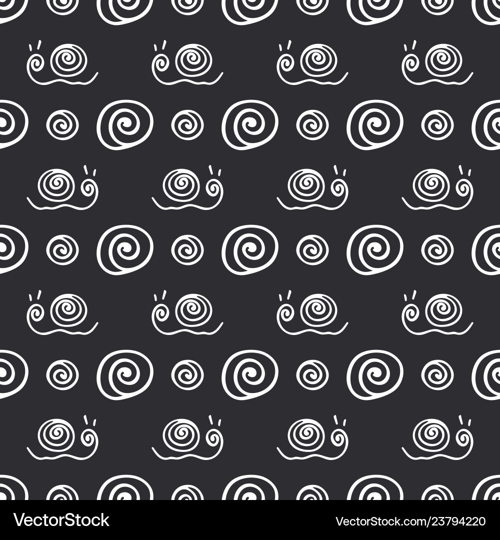 Country garden cute snail seamless pattern Vector Image