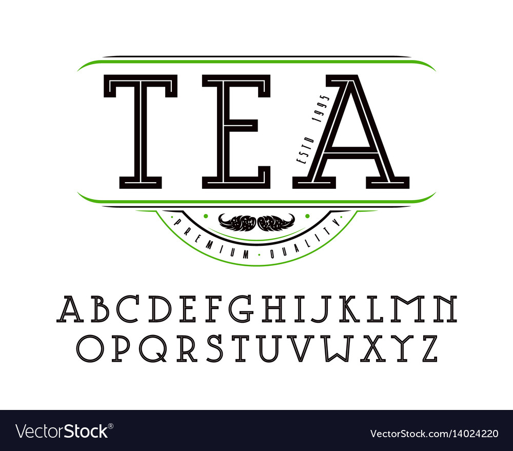 Decorative slab serif font Royalty Free Vector Image Decorative slab serif font Royalty Free Vector Image