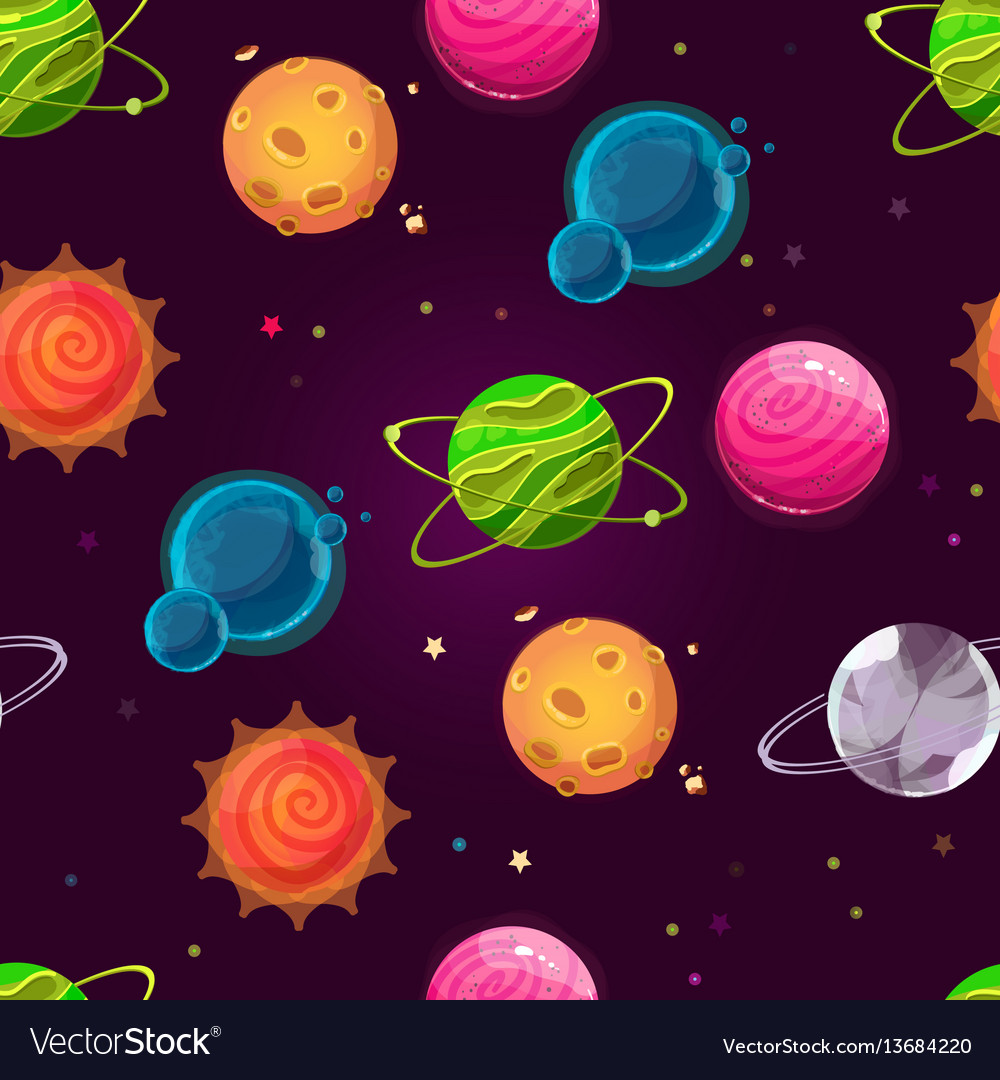 Fantasy planet pattern Royalty Free Vector Image