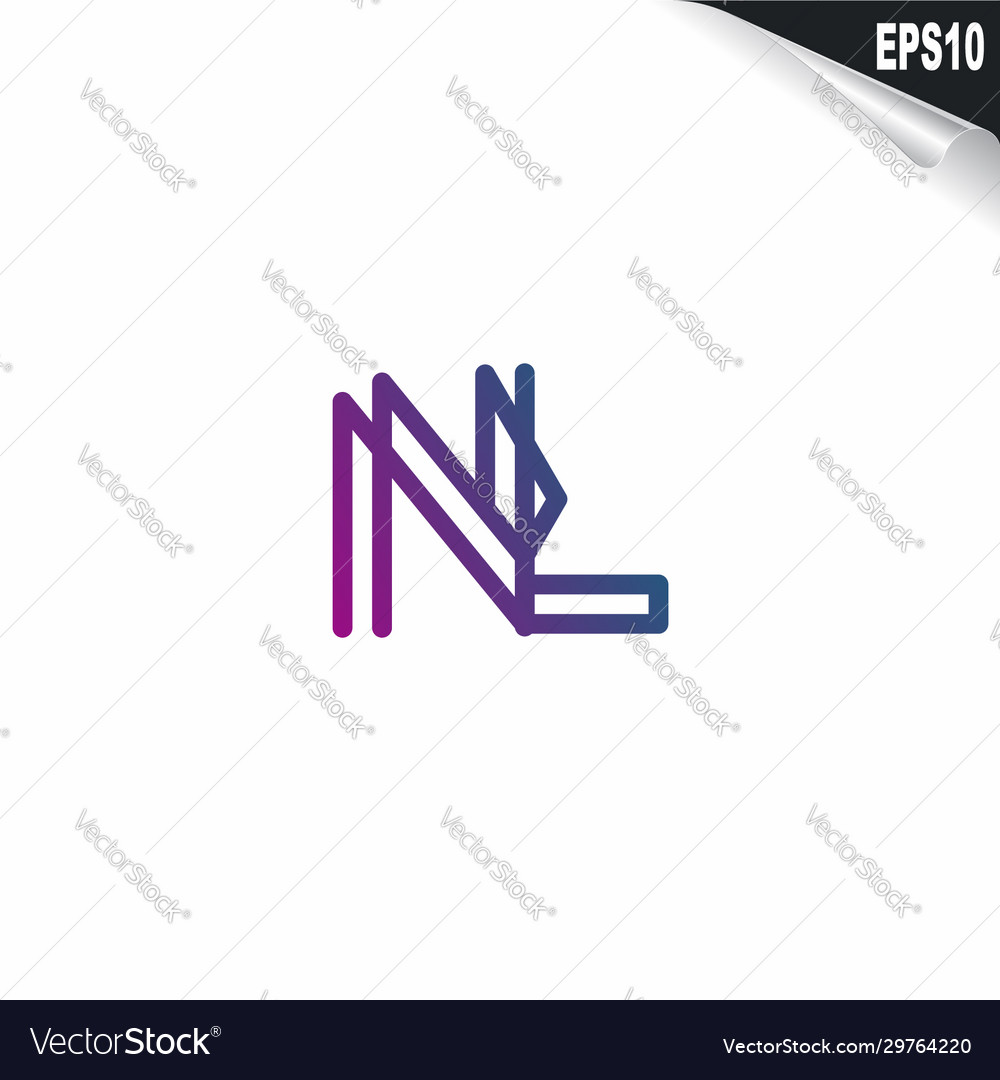Initial nl logo monogram design template simple Vector Image