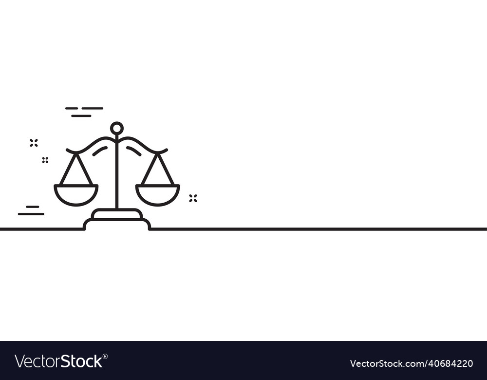 Justice scales line icon judgement scale sign Vector Image