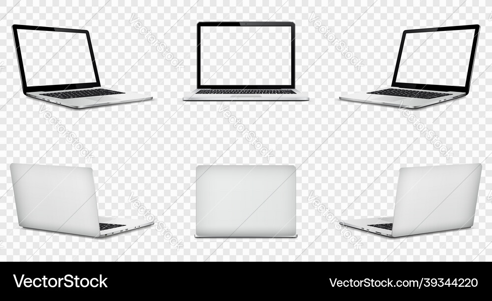 Laptop mock up with transparent screen isolated Vector Image