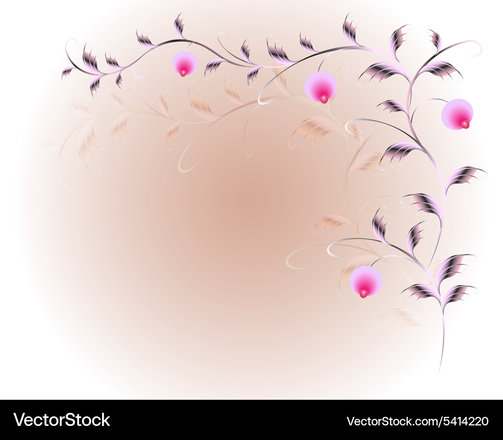 Pattern of beautiful flowers on a red base eps10 Vector Image