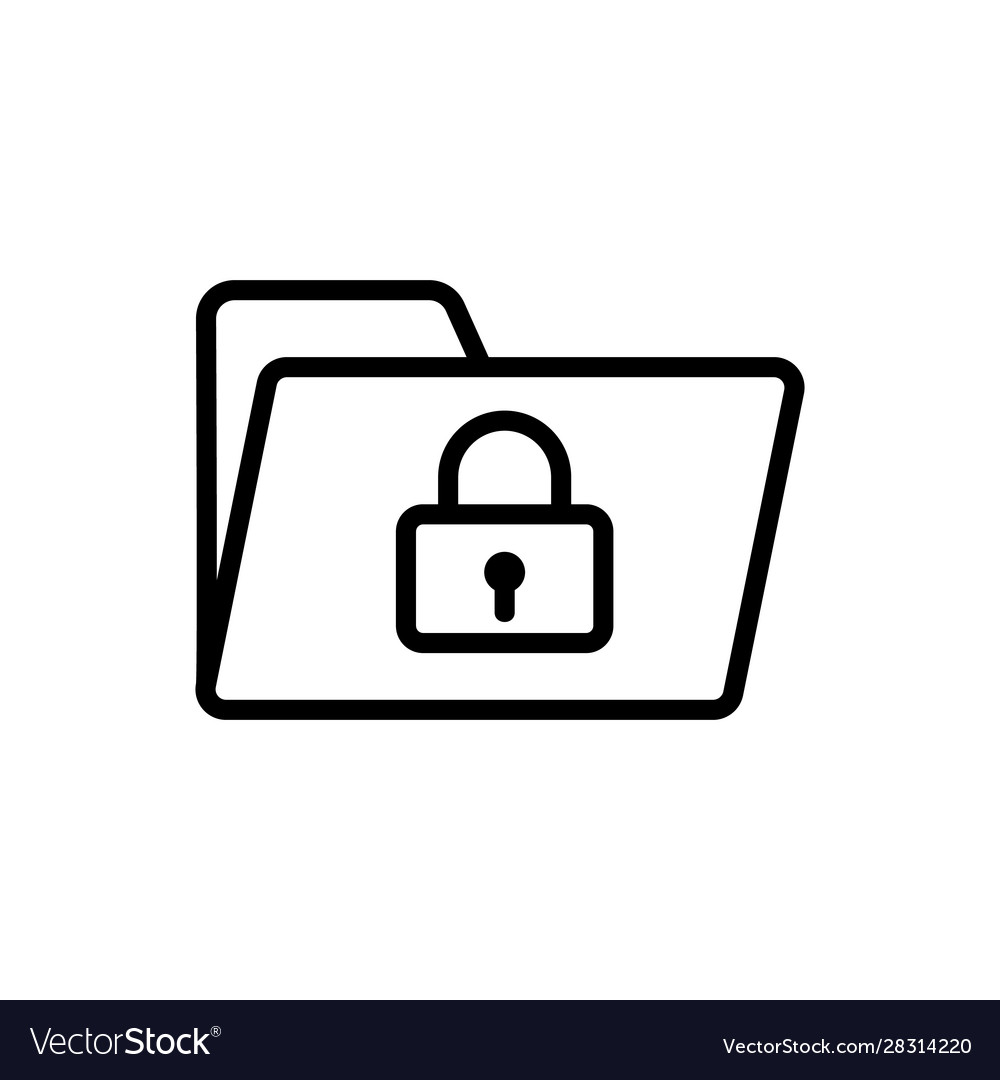 Protect icon folder isolated contour Royalty Free Vector