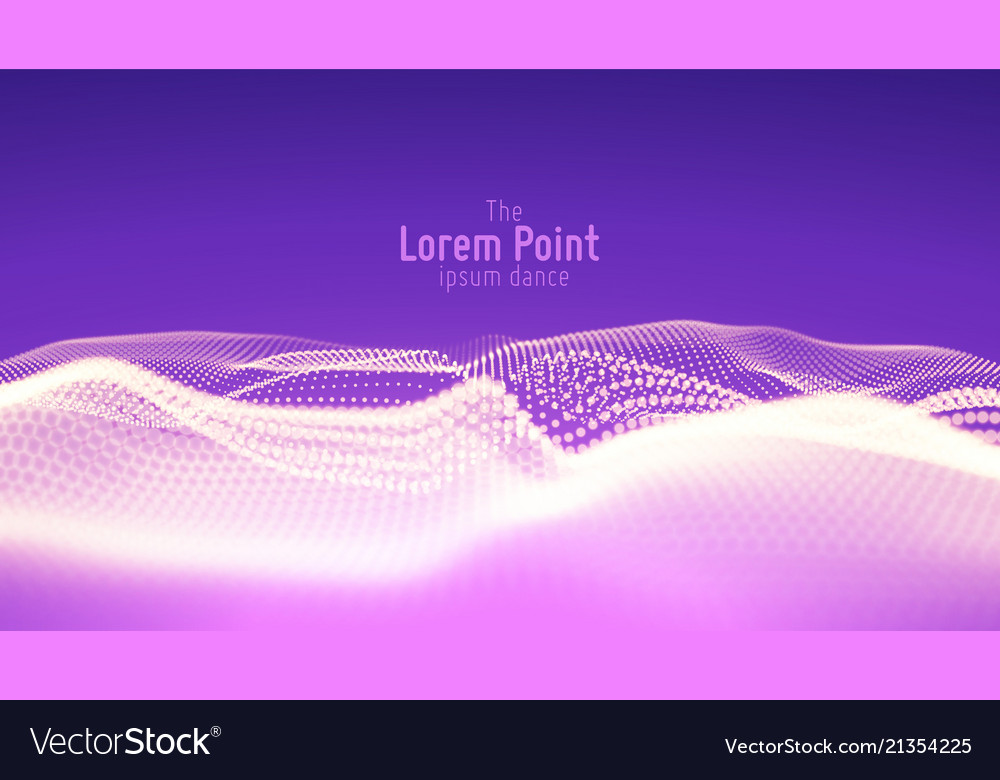 Abstract violet particle wave points array Vector Image