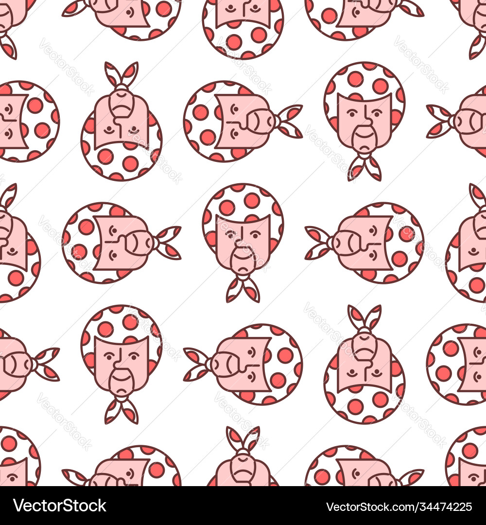 Angry grandma pattern seamless evil grandmother Vector Image