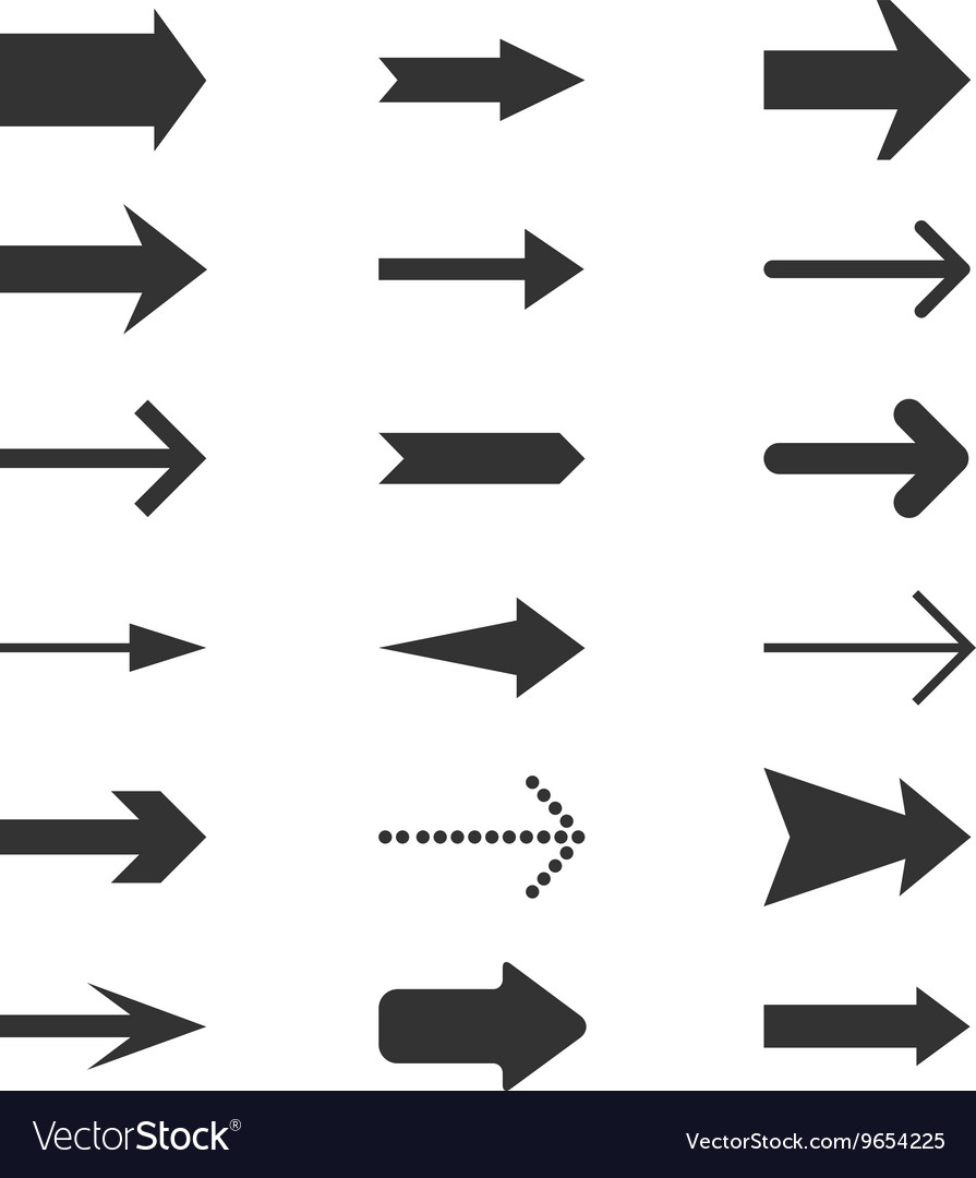 Arrows set Royalty Free Vector Image - VectorStock