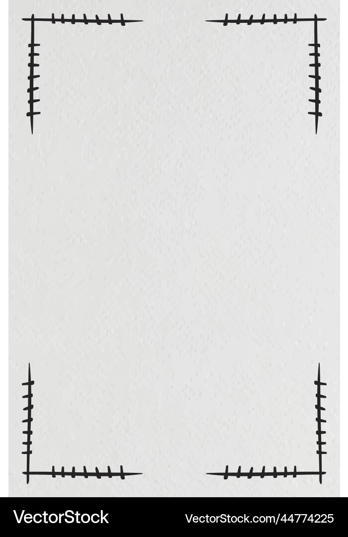 Boho art tribal doodle sketch corner frame Vector Image