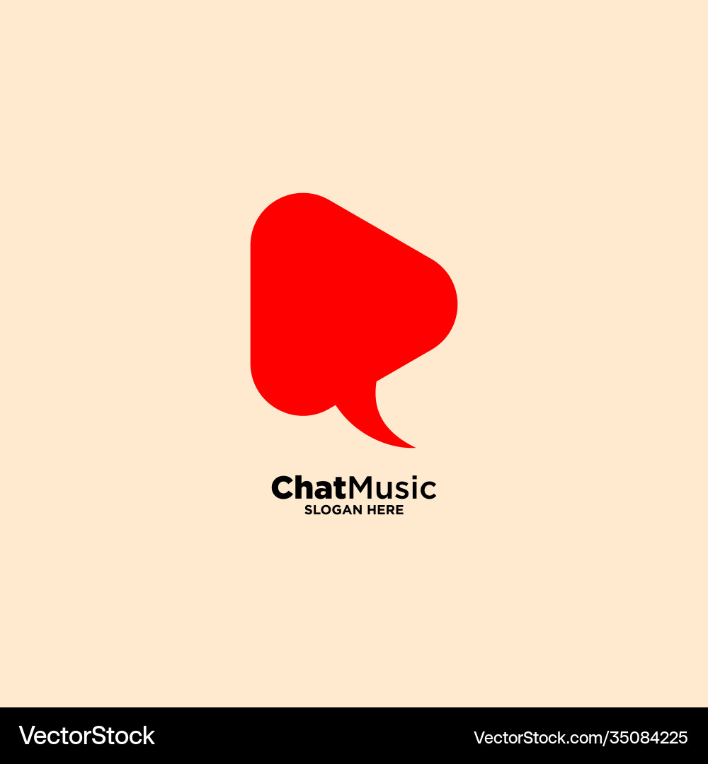 Chat and music logo design template Royalty Free Vector