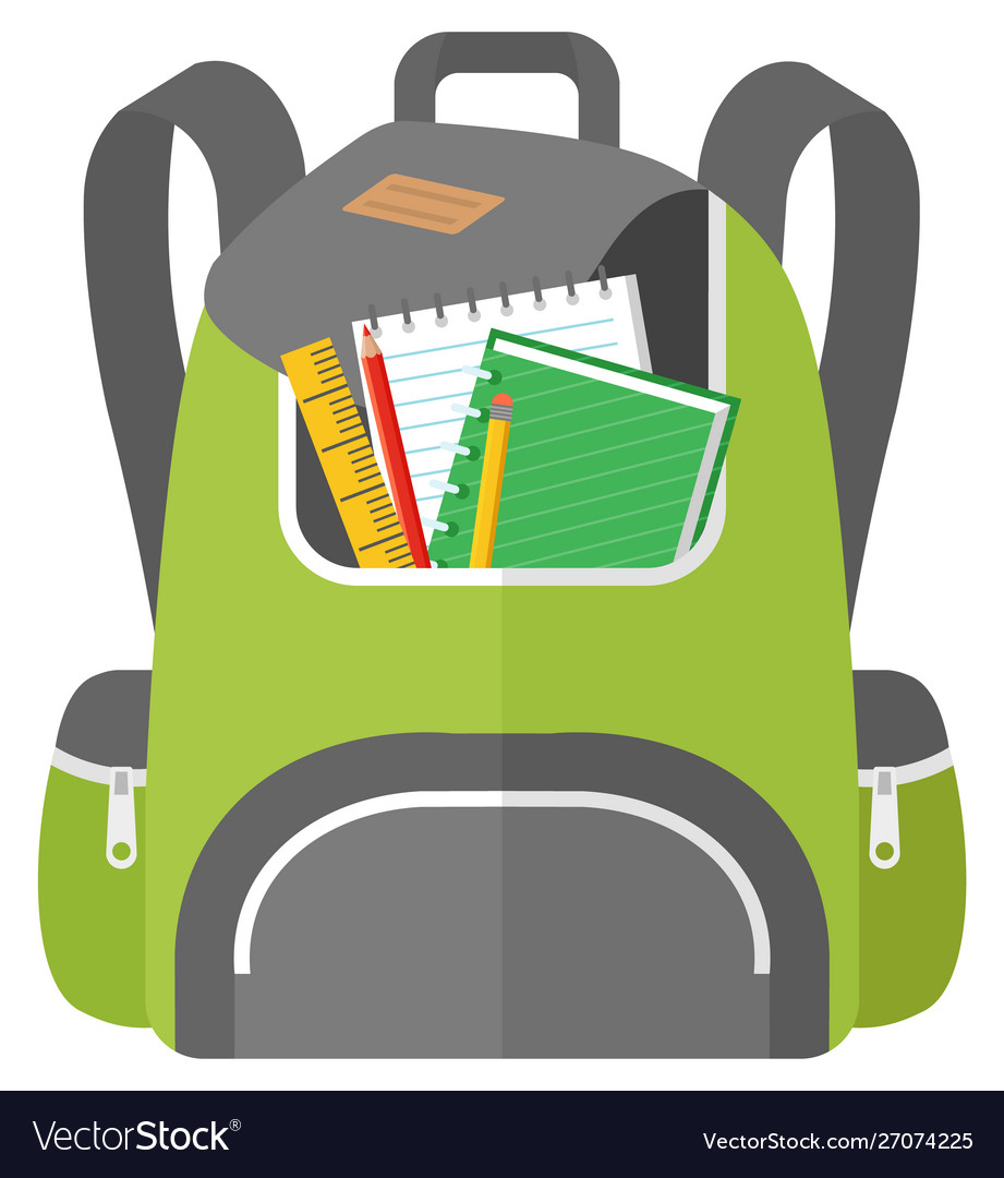 Colored school backpack back Royalty Free Vector Image