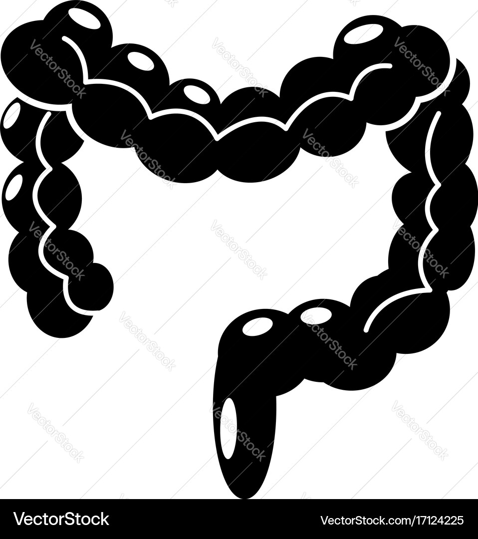 Human large intestine icon simple style Royalty Free Vector