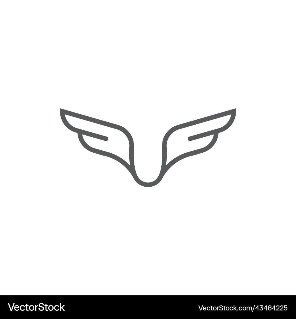 Letter u wings simple curve line logo Royalty Free Vector