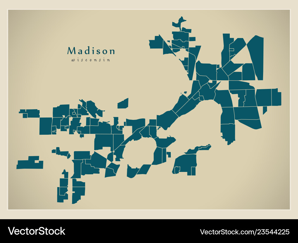 Modern city map - madison wisconsin Royalty Free Vector
