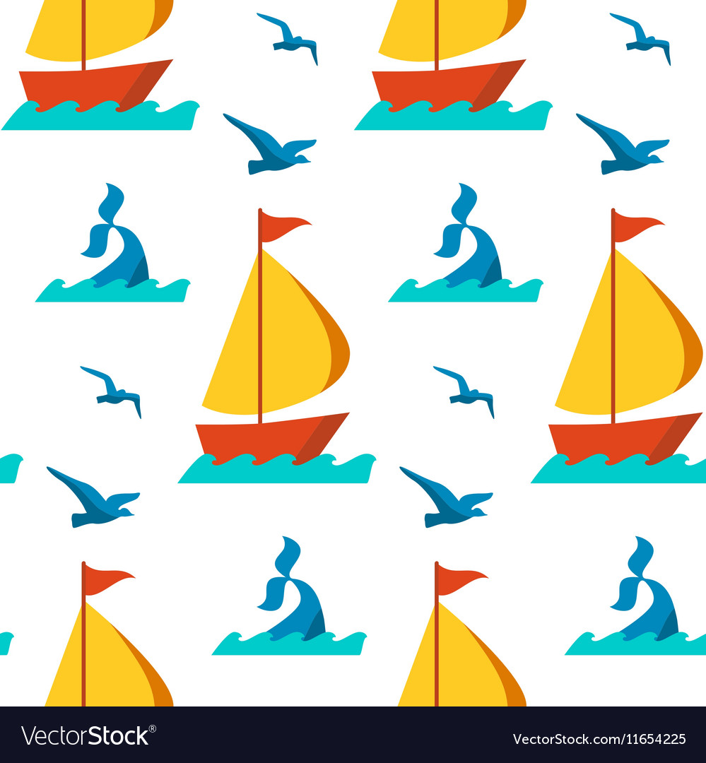 Seamless patterns nautical elements Royalty Free Vector