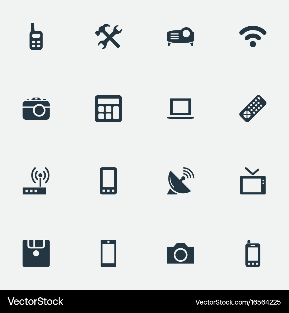 Set of simple technology icons Royalty Free Vector Image