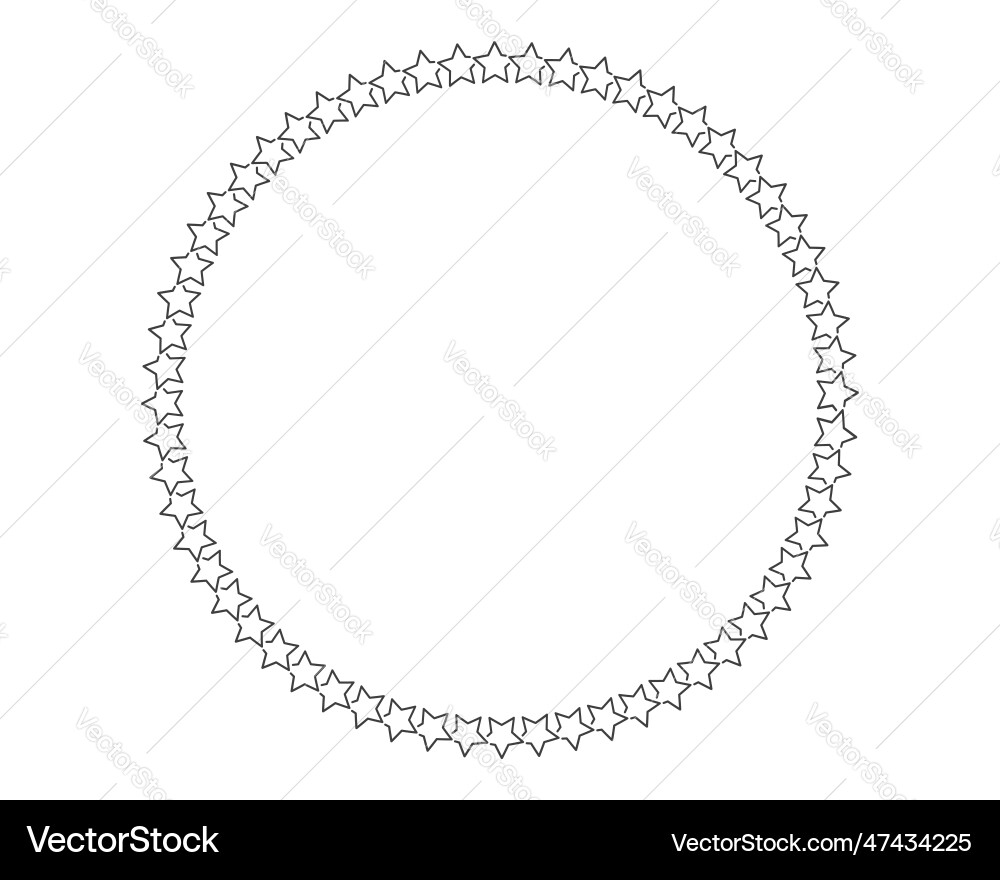 Start decoration frame in stars abstract round Vector Image