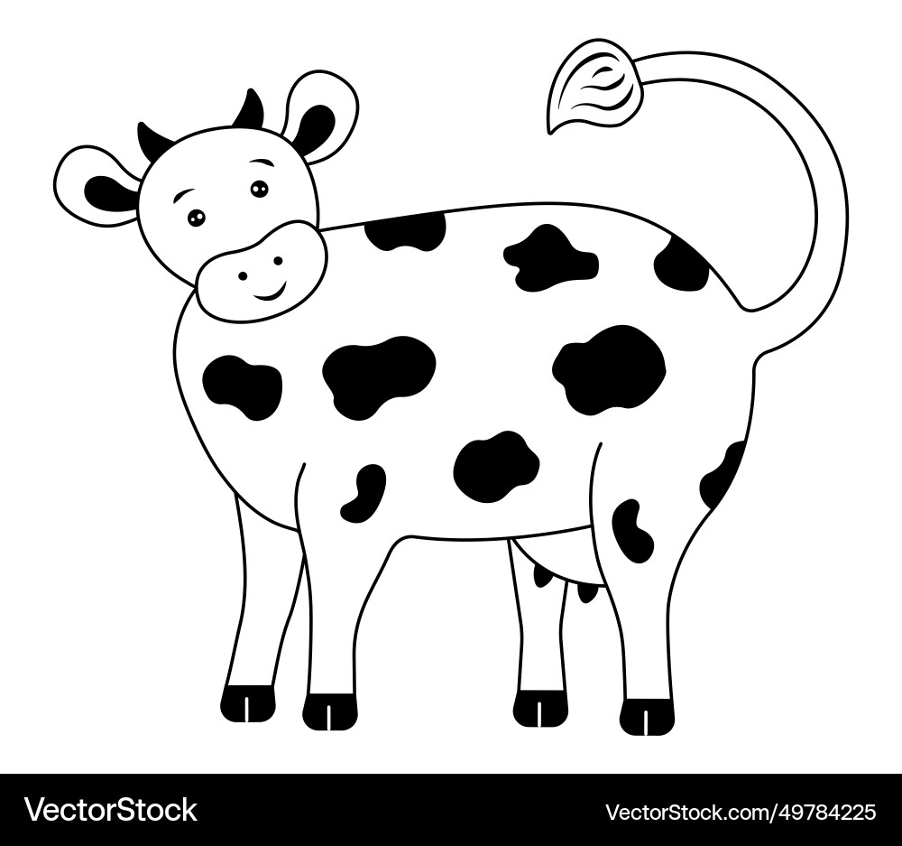 Ute cow black and white Royalty Free Vector Image